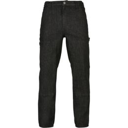 Bequeme Jeans Urban Classics "Urban Classics Herren Double Knee Jeans", Herren, Gr. 30, Normalgr&ouml;&szlig;en, realschwarz washed, 100% Baumwolle, unifarben, Jeans