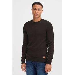 Blend Herren Strickpullover "BHLars"schwarz, Gr. XXL, unifarben, Feinstrick, 50% Baumwolle, 50% Polyester, Pullover, Strickpullover mit aufgestickten