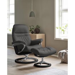 Relaxsessel stressless, B:83cm H:105cm T:74cm, grau, Leder BATICK: BATICK ist ein leicht korrigiertes, durchgefärbtes und genarbtes Möbelleder, bei