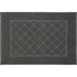 Badematte Kleine Wolke, H:70mm, grau, Baumwolle, Badematten, "Bridge", Badteppich, Frottier-Qualit&auml;t, Uni Farben, Karo Muster