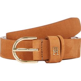 Lederg&uuml;rtel Tommy Hilfiger "ESSENTIAL EFFORTLESS 2.5 cm breit NUBUCK", Damen, Gr. 95, cinnamon bark, Rindsleder, unifarben, G&uuml;rtel Lederg&uuml;rtel, Gr&ouml;&szlig;enverstellbar