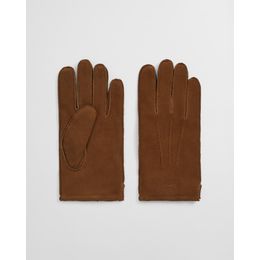 Lederhandschuhe Gant "CASHMERE LINED SUEDE GLOVES", Herren, Gr. L/XL, clay braun, Web, Ziegenleder, unifarben, Handschuhe, Handschuhpaar