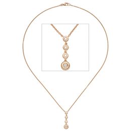 Jobo Damen Collier "Kette mit Anh&auml;nger", Diamanten Ros&eacute;gold 585, L: 44ros&eacute;gold 585, Diamanten, Ros&eacute;gold 585, Halsketten, 585 Ros&eacute;gold mit 4 Diamanten