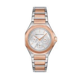 Armani Exchange Damen Multifunktionsuhredelstahlfarben, ros&eacute;goldfarben, Armbanduhren, Quarzuhr, Armbanduhr, Damenuhr, Edelstahlarmband, analog, Tag