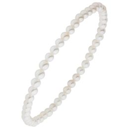 Jobo Damen Armband "Muschelkern-Perlen 4 mm", 17cm, Perlenwei&szlig;, Perlen, Armb&auml;nder, wei&szlig; 17 cm