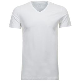 T-Shirt Ragman "Set:", Herren, Gr. L, weiß, Baumwolle, slim fit, V-Ausschnitt, Shirts T-Shirt