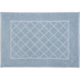 Badematte Kleine Wolke, H:70mm, blau, Baumwolle, Badematten, "Bridge", Badteppich, Frottier-Qualit&auml;t, Uni Farben, Karo Muster
