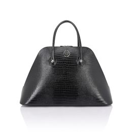 Philipp Plein Damen Schultertasche "Cocco Crocco Gepr&auml;gt"02, schwarz, Taschen