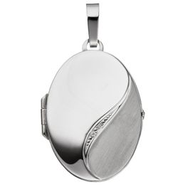 Jobo Damen Medallionanh&auml;nger "Anh&auml;nger Medaillon oval 33 mm", SI = kleine Einschl&uuml;sse, Diamanten Wei&szlig;gold 585wei&szlig;gold 585, Diamanten, Wei&szlig;gold 585,