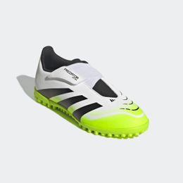 Fußballschuh adidas Performance "PREDATOR CLUB HOOK-AND-LOOP KUNSTRASEN KIDS", Mädchen, Gr. 38,5, bunt (cloud weiß, core schwarz, lucid lemon), Synthetik, Schuhe Fußballschuh, geeignet für harte Untergründe Asche und Kunstrasen