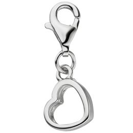 Charm-Einh&auml;nger Jobo "Charm Herz", silber 925, Charms, Damen, Silber 925 (Sterlingsilber), 925 Silber rhodiniert