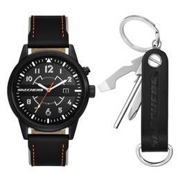 Skechers Herren Quarzuhr "SETS"schwarz, Armbanduhren, Armbanduhr, Herrenuhr, Ideal auch als Geschenk, analog, Tag