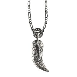 CAI CAÏ Herren Kette mit Anhänger "925/- Sterling Silber oxidiert Tigerzahn", 55cm, Silber 925 (Sterlingsilber), L: 55 B: 13mm, silber, Silber 925