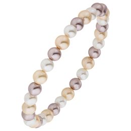 Armband Jobo "Muschelkern-Perlen 6 mm", mehrfarbig, Armbänder, Damen, 17cm, Perlen, Armband, multicolor 17 cm
