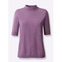 Kaschmirpullover CLASSIC "Kaschmir-Pullover", Damen, Gr. 40/42, lila (flieder, meliert), 100% Kaschmir, meliert, Pullover