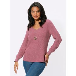 Strickpullover Casual Looks "Pullover", Damen, Gr. 36, rosa (altrosa, meliert), 50% Baumwolle, 50% Polyacryl, meliert, unifarben, Pullover Strickpullover
