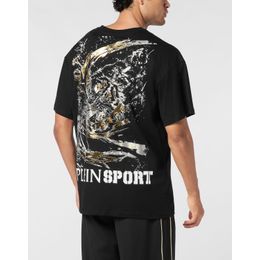 T-Shirt Plein Sport "Tiger", Jungen, Gr. XS, 0293, schwarz, lightgold, Obermaterial: 100% Baumwolle, Shirts T-Shirt