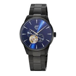 ETT Damen Automatikuhr "Motion Drive"schwarz, blau, Armbanduhren, Armbanduhr, Herrenuhr, Mechanische Uhr, Edelstahlarmband, analog