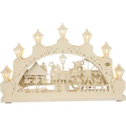 SAICO ORIGINAL LED Schwibbogen "3D-Lichterbogen mit Wechselmotiv, Winterfreuden in der Stadt", B/H/T: 52cm x 32cm x 4,5cmnatur, Schwibb&ouml;gen, Premium