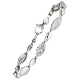 Armband Jobo "Silberarmband", silber 925, wei&szlig;, Armb&auml;nder, Damen, 19cm, Silber 925 (Sterlingsilber), Armband, 925 Silber rhodiniert mit 36 Zirkonia 19 cm