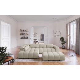 Ecksofa COTTA, B:310cm H:70cm T:225cmnature, 90% Polyester, 10% Polyamid, Wohnzimmer, Sofas, "Orion L-Form"