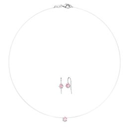 Smart Jewel Damen Schmuckset "Collier mit Ohrschmuck, Silber 925", onesizerosa, Silber 925 (Sterlingsilber), Schmuck_Sets