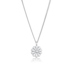 Elli Damen Kette mit Anhänger "Blume Flower Floral 925 Silber", 40, ohne Stein, Silber 925 (Sterlingsilber), L: 40silber, Silber 925