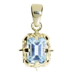 OSTSEE-SCHMUCK Damen Kettenanh&auml;nger "- Annerose 8x6 mm - Gold 333/000 - Blautopas", Gelbgold 333, gold, Gelbgold 333, Schmuckanh&auml;nger