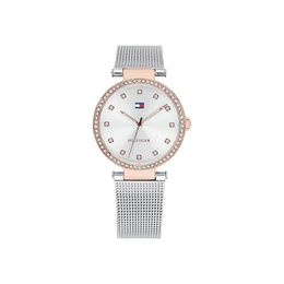 Tommy Hilfiger Damen Quarzuhr "LYNN"silberfarben, Armbanduhren, Armbanduhr, Damenuhr, Edelstahlarmband, analog, Glaskristalle