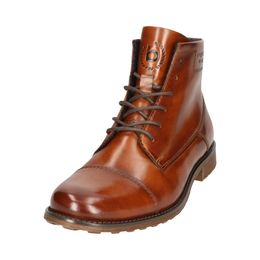 Bugatti Damen Winterstiefelette, Gr. 42cognac, Glattleder, glänzend, used, Schuhe