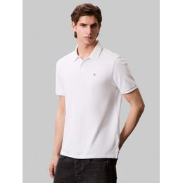 Poloshirt Calvin Klein Jeans "SS CASUAL PIQUE CLASSIC POLO", Herren, Gr. S, wei&szlig; (blanc de blanc), Jersey, Obermaterial: 100% Baumwolle, unifarben, klassisch normal, Rundhals, eingesetzt angesetztes B&uuml;ndchen, Shirts, Mit Rundhalsausschnitt