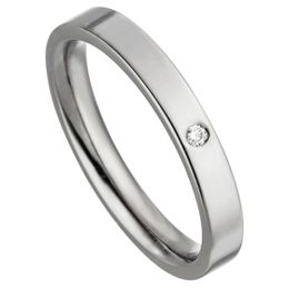 Jobo Damen Partnerring "Ring Titanring", 52, SI = kleine Einschl&uuml;sse, Diamanten Titantitanfarben, Diamanten, Titan, Fingerringe, Titan mit Diamant
