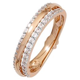 Jobo Damen Diamantring "Roségoldring", 58, SI = kleine Einschlüsse, Diamanten Roségold 585roségold 585, Diamanten, Roségold 585, Fingerringe, 585