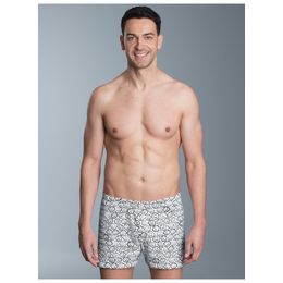 TRIGEMA Herren Boxershorts "TRIGEMA Boxer-Shorts mit freundlichem Smiley-Muster", Gr. L, weiß, 100% Baumwolle, Unterhosen