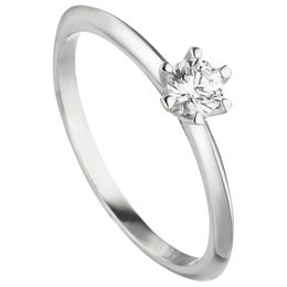Jobo Damen Diamantring "Ring Wei&szlig;goldring Solit&auml;r", 58, SI = kleine Einschl&uuml;sse, Diamanten Wei&szlig;gold 585wei&szlig;gold 585, Diamanten, Wei&szlig;gold 585,