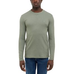 Mustang Herren Langarmshirt "Herren Style Asheville"khaki, Gr. S, Jersey, 100% Baumwolle, Shirts