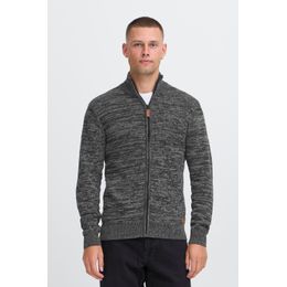 Strickjacke Blend "BHDano", Herren, Gr. XXL, schwarz, Grobstrick, 70% Baumwolle (Recycled), 30% Polyester (Recycled), meliert, normal normal, hoch geschlossener Ausschnitt, Strickjacken Strickjacke, Stilvolle Grobstrick-Jacke mit Stehkragen