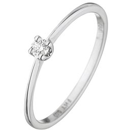 Jobo Damen Diamantring "Ring Wei&szlig;goldring schmal zart", 58, SI = kleine Einschl&uuml;sse, Diamanten Wei&szlig;gold 585wei&szlig;gold 585, Diamanten, Wei&szlig;gold 585,