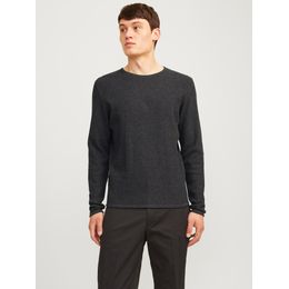 Jack & Jones JACK & JONES Herren Rundhalspullover "JJECOOPER KNIT CREW NECK NOOS", grau, Gr. M, meliert, Strick, Obermaterial: 100% Baumwolle, Pullover, in Strick