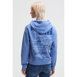 Kapuzensweatshirt SOCCX, Damen, Gr. M, river blau, Sweatware, Material: 100% Baumwolle, bedruckt, regular fit normal, Rundhals, eingesetzt Rippb&uuml;ndchen, Sweatshirts, mit R&uuml;ckenprint