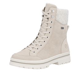 Winterstiefelette Remonte "Elisabeth Hurley-Collection", Damen, Gr. 39, creme, Filz, Leder, Lederimitat, Schuhe Winterstiefelette, Winterboots, Schn&uuml;rboots, Profilsohle, mit TEX-Membrane