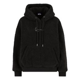 Karl Kani Damen Kapuzenpullover "Karl Kani KK Metal Signature Teddy Os Hoodie"schwarz, Gr. XS, 100% Polyester, Pullover