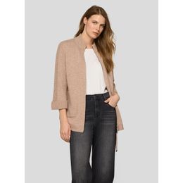 Strickjacke Rabe "Strickjacke", Damen, Gr. 44, braun, 48%Wolle, 29%Polyamid, 19%Modal, 4%Metallic Garn, unifarben, gerade, Strickjacken Strickjacke