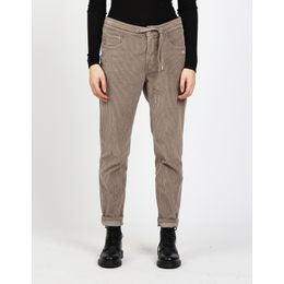 Gang Damen Cordhose "94AMELIE JOGGER"light taupe, Gr. 32, unifarben, Cord, Obermaterial: 60% Baumwolle, 38% Lyocell, 2% Elasthan, Hosen, mit