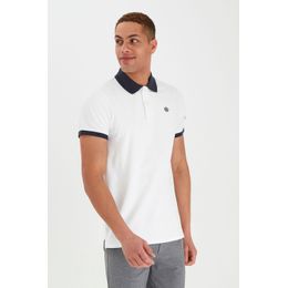 Blend Herren Poloshirt "BHRalf", weiß, Gr. L, unifarben, Web, 100% Baumwolle, Shirts, Polo mit farblich abgesetztem Kragen