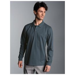 TRIGEMA Herren Poloshirt "TRIGEMA Langarm Poloshirt mit Armb&uuml;ndchen", grau, Basic, Gr. XXL, Piqu&eacute;, 100% Baumwolle, Shirts