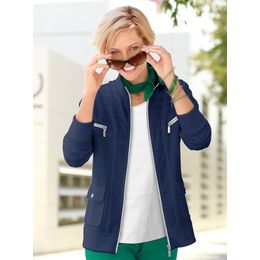Casual Looks Damen Shirtjacke "Shirtjacke", blau, Gr. 48, unifarben, 100% Baumwolle, Shirts