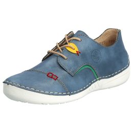 Sneaker Rieker, Damen, Gr. 41, blau (royalblau), Nubuklederimitat, Schuhe Sneaker, im Sportslook, Freizeitschuh, Halbschuh, Schn&uuml;rschuh