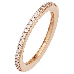 Jobo Damen Diamantring "Ros&eacute;goldring schmal", 56, SI = kleine Einschl&uuml;sse, Diamanten Ros&eacute;gold 585ros&eacute;gold 585, Diamanten, Ros&eacute;gold 585, Fingerringe,