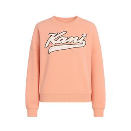 Karl Kani Damen Sweater "Karl Kani Varsity Palm Crewneck"orange, Gr. M, bedruckt, 65% Baumwolle, 35% Polyester, Sweatshirts
